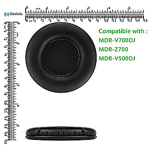 Geekria QuickFit Replacement Ear Pads for Sony MDR-V700DJ, MDR-Z700, MDR-V500DJ Headphones Ear Cushions, Headset Earpads, Ear Cups Cover Repair Parts (Black)