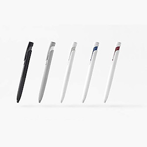 ZEBRA BLEN Emulsion ballpoint pen Black body 0.7mm (black ink) pack of 5 with DAVINCIPEN Acrylic Pen Holder clear