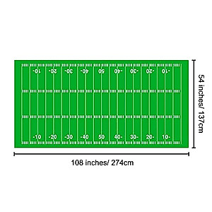 UNIIDECO 2 Pieces 54”x108” Football Tablecloth, Soccer Themed Plastic Table Cover, First Down Football Birthday Party Gender Reveal Decoration Supplies