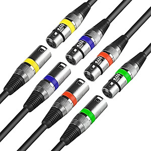 MAD OWL 3 Pin XLR Cables Male Female XLR Patch Cable, XLR Cable Microphone Wire Extension Connectors for Stage Lights DMX Signal Connection（ 4Pack 10ft/ 3m）