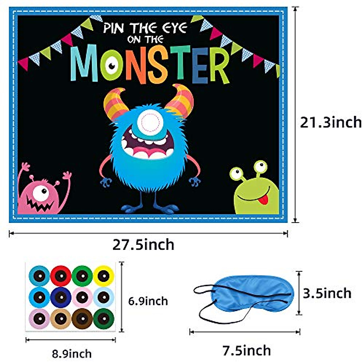 MISS FANTASY Kids Party Games, Pin The Eye on The Monster, Halloween Party Activities for Children