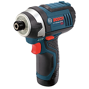 BOSCH PS41-2A 12V Max 1/4-Inch Hex Impact Driver Kit with 2 Batteries, Charger and Case,Blue