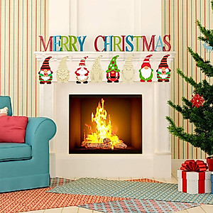 20 Pieces Christmas Wooden Gnome Hanging Ornaments Unfinished Wood Cutouts Slices Elf Wooden Decoration with Rope Christmas DIY Craft Making Painting