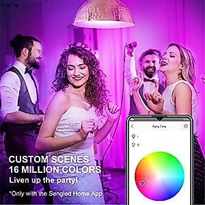 Sengled Smart Light Bulb Starter Kit, Smart Bulbs that Work with Alexa, Google Home, Color Changing Light Bulb, Alexa Light Bulbs, A19 E26 Dimmable Bulbs 800LM, 8.6W (60W Equivalent), 2 Pack with Hub