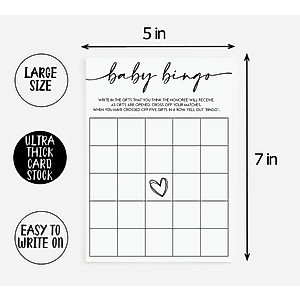 All Ewired Up 50 Baby Shower Bingo (50-Cards) Fun Baby Shower Game Activity, Gift, Gender Neutral Boy or Girl, Minimalist