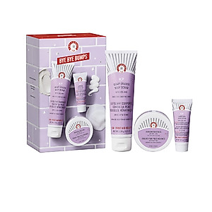 First Aid Beauty - Bye Bye Bumps Kit: KP Bump Eraser Body Scrub, 4 oz, Smoothing Lotion, 1oz, and Ingrown Hair Pads, 28 Pads, Deep Moisture Exfoliating Skin Treatment Set with BHA & AHA, 3ct
