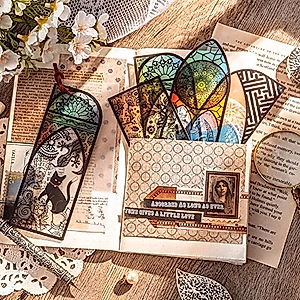 WAGA 6Pcs Retro Bookmarks PET Cute Black Cat Daily Series Reading Book Mark Page Stationery Kawaii Clips Markers Page Hand Account