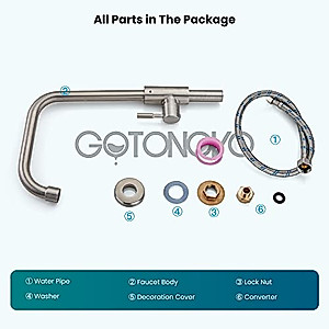 304 Stainless Steel Cold Water Kitchen Faucet Commercial Tap 90 Degree Bar Faucet Single Lever Brushed Nickel Modern Saving Water