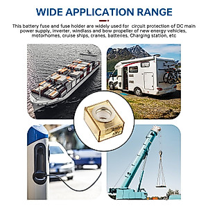 BOJACK Terminal Fuse 80A Marine Rated Battery Fuse (MRBF) 58V DC Max IP66 Waterproof for the Circuit Protection of Automobiles RVs Cranes Ships Charging Piles (80 Amp)