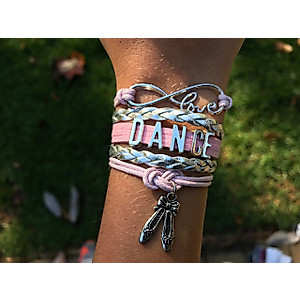 Infinity Collection Dance Bracelet- Dance Jewelry - Pink Ballet Shoe Dance Bracelet for Dance Recitals
