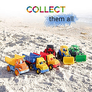 Polesie Plastic Dump Truck Toy - Construction Vehicle Toys for Toddlers Beach Toys for Toddlers - Sandbox Toys for Toddlers Age 2-4 - Construction Trucks for Boys - Yellow/red