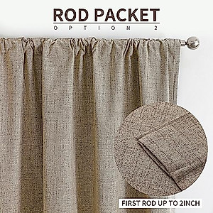 Joydeco Natural Linen Curtains 84 inch Length 2 Panels Set Burg 100% Blackout Long Drapes for Bedroom Living Room Black Out Darkening Curtain Thermal Insulated Back tab Rod Pocket(52x84 inch,Linen)