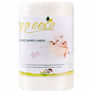 wegreeco 100% Bamboo Unscented Diaper Liners,Fragance Free and Chlorine Free - 100 Sheets Per Roll (1 Roll, Bamboo)