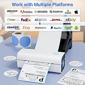 AOBIO X4BT 4x6 Bluetooth Thermal Label Printer - Shipping Label Printer for Small Business - Desktop Postage Label Printer Compatible with MacOS, Wins, Linux, ChromeOS (Black)