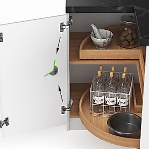 Apollo Direct (2 pc) 165 Degree Hinges Soft Close, Clip-on, Cam Adjust, Zero Protrusion for Lazy Susan Corner cabinets, Pull Out Drawer cabinets, Closets, Garage cabinets, mounting Plates (Included)