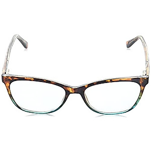 Sofia Vergara x Foster Grant Women's Teresa Reading Glasses Cat-Eye, Tortoise and Crystal Turquoise, 52 mm + 1.75