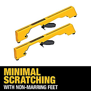 DEWALT Miter Saw Mounting Brackets, 2 Pack, 12 inch Blade Length, Retractable Clamps (DW7231),Yellow