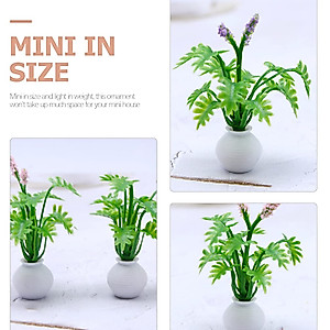 VOSAREA 7pcs Doll House Potted Plant Miniature Mini Verse Make It Mini Food Artificial Bonsai Decor Desk Topper Mini Foods Floral Decorations Mini House Prop Flowers Child Plastic Indoor