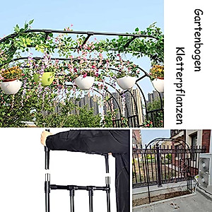 Metal Garden Arch Trellis Frame Roses Vines Plants Climbing Archway Rose Arch for Outdoor Garden Wedding W120cm-320cm (High : 2.4m, Size : 3m/9.8ft)