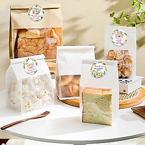 48 Packs Jungle Thank You Stickers for Girls, Baby Shower Safari Jungle Thank You Stickers, Pink Baby Girl Shower Wild Animals Birthday Party Favor Label Decorations(2 Inch)