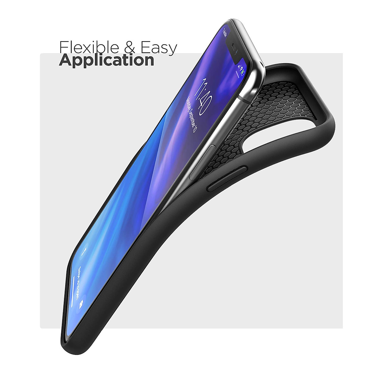 Encased iPhone 11 Belt Clip Case (Thin Armor) Slim Grip Cover with Holster - Black (iPhone 11)