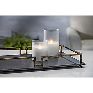 5-in D x 8-in H Hand Poured Wax Candle in Frosted Glass with Exclusive Illumaflame™ Glow