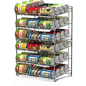 SimpleHouseware Stackable Can Rack Organizer, Silver