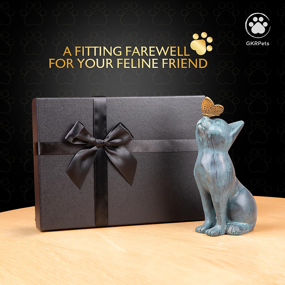 Small Cat Urn for Ashes, Hand-Painted Pet Urns for cats, Small Urn for Cat, Suitable for Small Pets 10lbs or less, Secure and Leak-Proof, Thoughtful Memorial Keepsake Gift - 7.5" x 4" x 3.25"