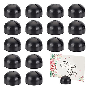 OLYCRAFT 20Pcs Round Table Number Stands Black Wood Memo Photo Stand 1.5mm Slot Name Card Holders 1.9x1.2 inch Place Card Holders Table Number Holders for Weddings Anniversary Party