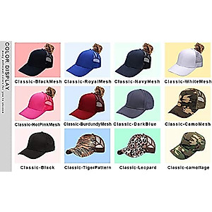 Criss Cross Hat Washed Distressed Baseball Cap Ponytail Hat High Messy Bun Ponycap for Women