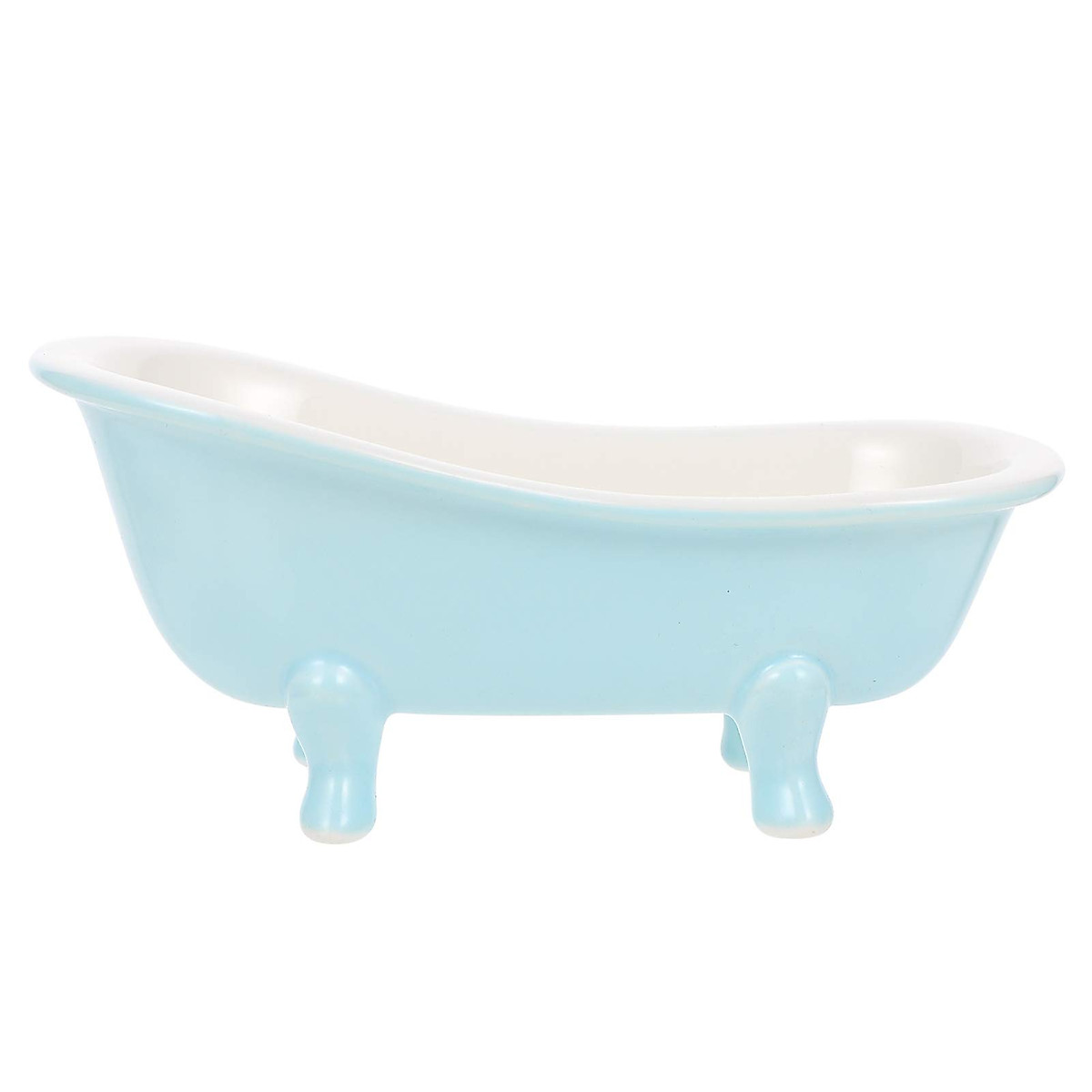 Hemoton Blue Ceramic Dessert Bowls Bathtub Shape Food Serving Bowl Reusable Ice Cream Bowl Household Candy Bowl Dish Appetizer Bowls for Home Restaurant