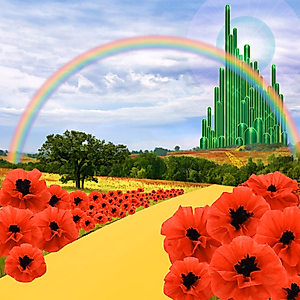 WILLBOND 18 Pcs Artificial Halloween Red Poppy Flowers Large Poppies Fake Flowers Veterans Day Carnival Paper Flower Back to School Backdrop