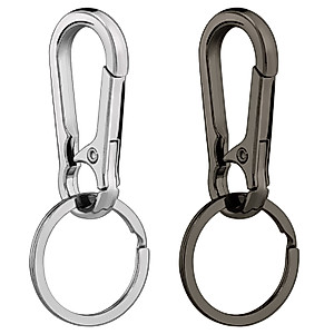 Hapeper Metal Keychains Keyring Key Chain Ring Holder Organizer for Home Car Keys, Key Finder, 2 Pieces