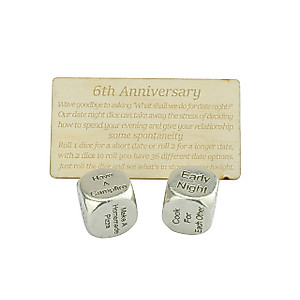 6 Year Anniversary Metal Date Night Dice - Create a Unique 6th Anniversary Date Night
