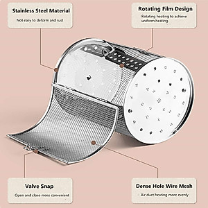 Oven Cages, 360 Degree Rotatable Heating Stainless Steel Oven Racks Oven Basket Rotisserie Basket for Baking Nuts, Coffee Beans, Peanut or BBQ Roaster Tool