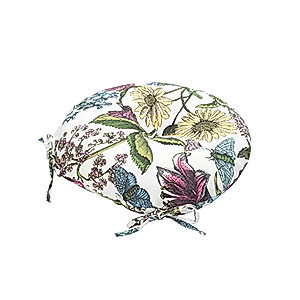 FUNHOME All Weather Bistro Seat Cushions with Ties, Tufted Patio Chair Cushions Round 15”x15”x4”, Set of 2, Chair Pad for Home Garden Kitchen Furniture-Butterfly