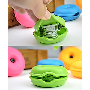 FveBzem 5 Packs Tangle-Free Cable Turtle Organizer Case Cord Keeper Cable Wrap Winder Earbuds Keeper Headphone Storage Case Cord/Wire Shortener Cable Cord Manage Case Charging/Lightening Cable Keeper