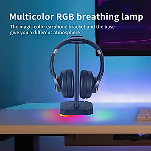 Headphone Stand with RGB Lights,Desktop Gaming Headset Holder for Most Headphone Controller