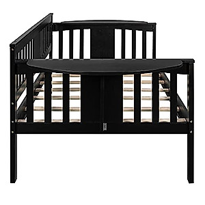 HomJoones Daybed, Wood Day Bed Frame for Adults Twin Size Sofa Bed for Bedroom, Living Room (Twin Espresso)