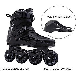 LIKU Black Professional Inline Skates Unisex (Men 11,Women 12)