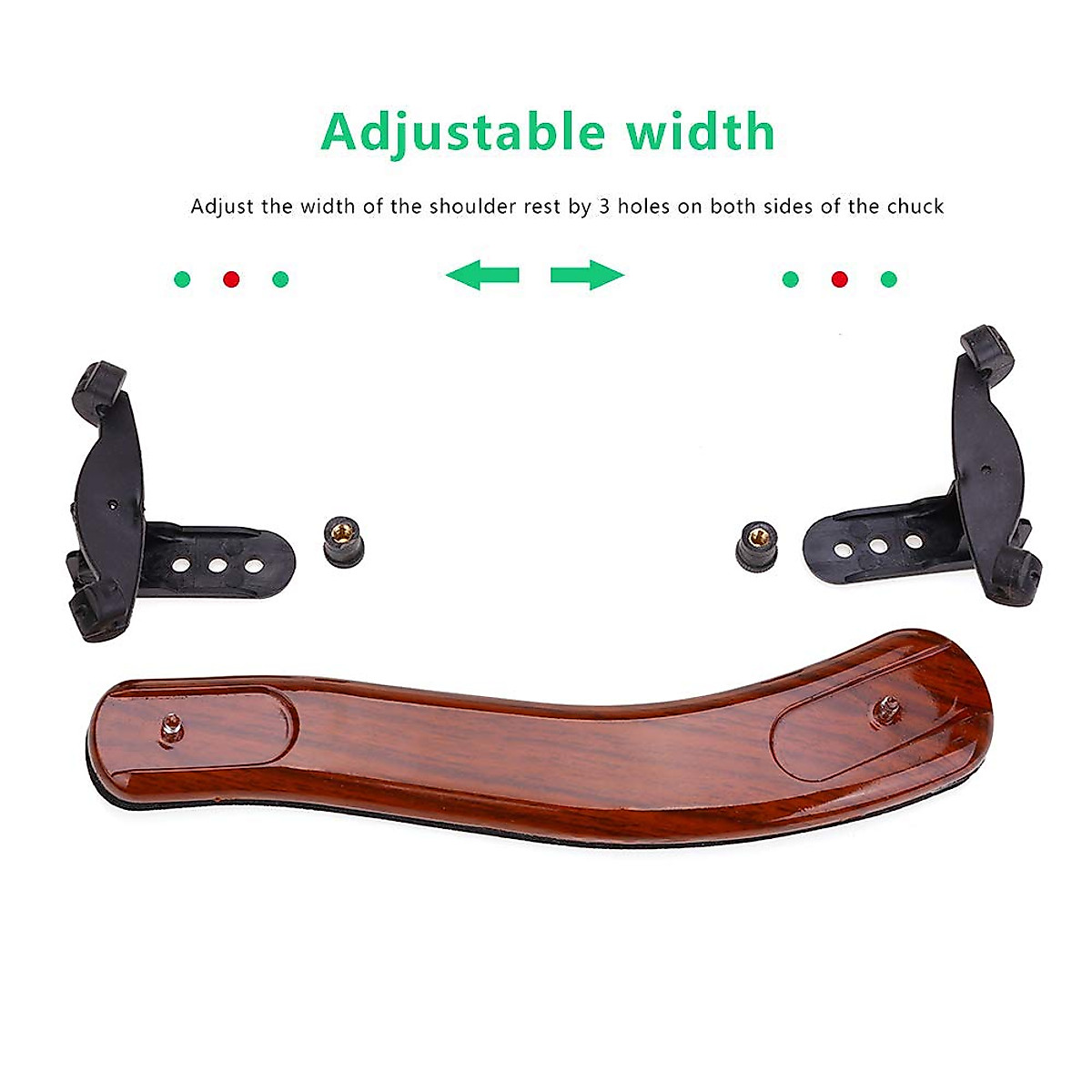 NANYI Violin Shoulder Rest for 4/4 and 3/4 with Collapsible and Height Adjustable Feet, Imitation wood grain.