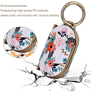 OLEBAND Galaxy Buds and Buds Plus Case with Keychain and Cute Pattern,Hard Protective and Anti-Slip Cover for Samsung Buds+ Charging Case,Earbuds Charging LED Visible,Colorful Flower