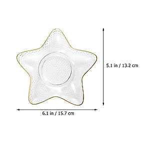 DOITOOL Star Shaped Glass Bowl Candy Bowl Fruit Salad Appetizer Plate Snack Dish Serving Plate for Kitchen