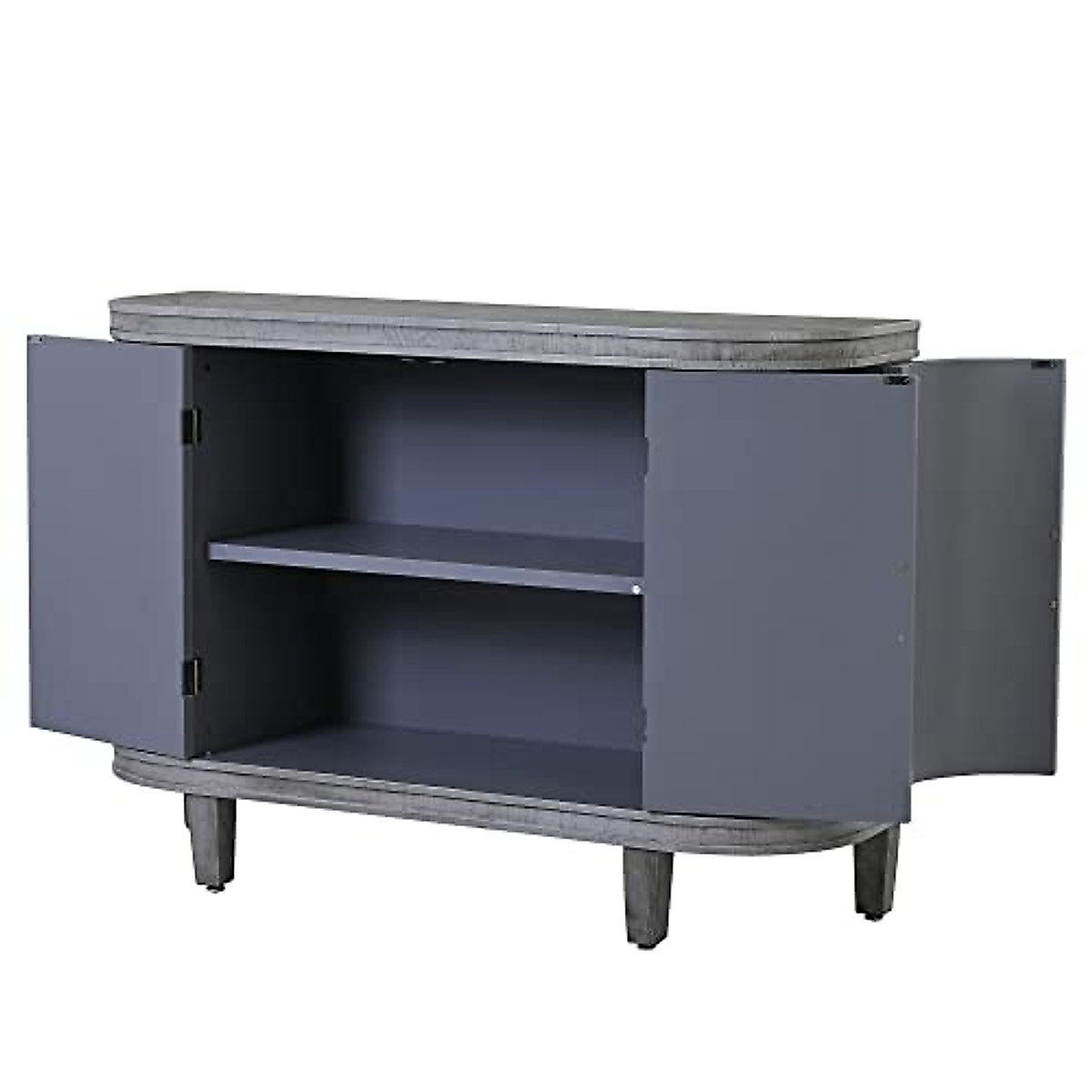 MISPACIO Grey Farmhouse Sideboard Buffet Cabinet Retro Sideboard Buffet Cabinet with Doors Wood Storage Cabinet for Living Room Entryway Kitchen