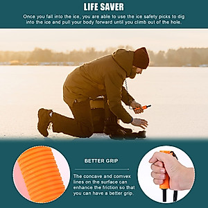 Retractable Ice Pick, Ice Picks with Whistle Flexible Rice Fishing Safety Pick Portable Emergency Gear for Skating Sled Walking On Ice Protection
