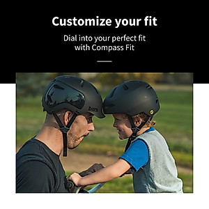 Bern Watts 2.0 Adult Bike Helmet, Brim Style, Multisport Certified, MIPS Rotational Impact Protection, Compass Dial-Adjusted Fit, for Biking, Skating, Boarding (Matte Sand, Small)