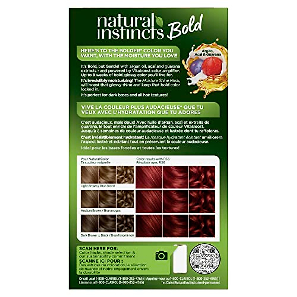 Natural Instincts Bold Permanent Hair Dye, R56 Achiote Auburn Hair Color, Pack of 1