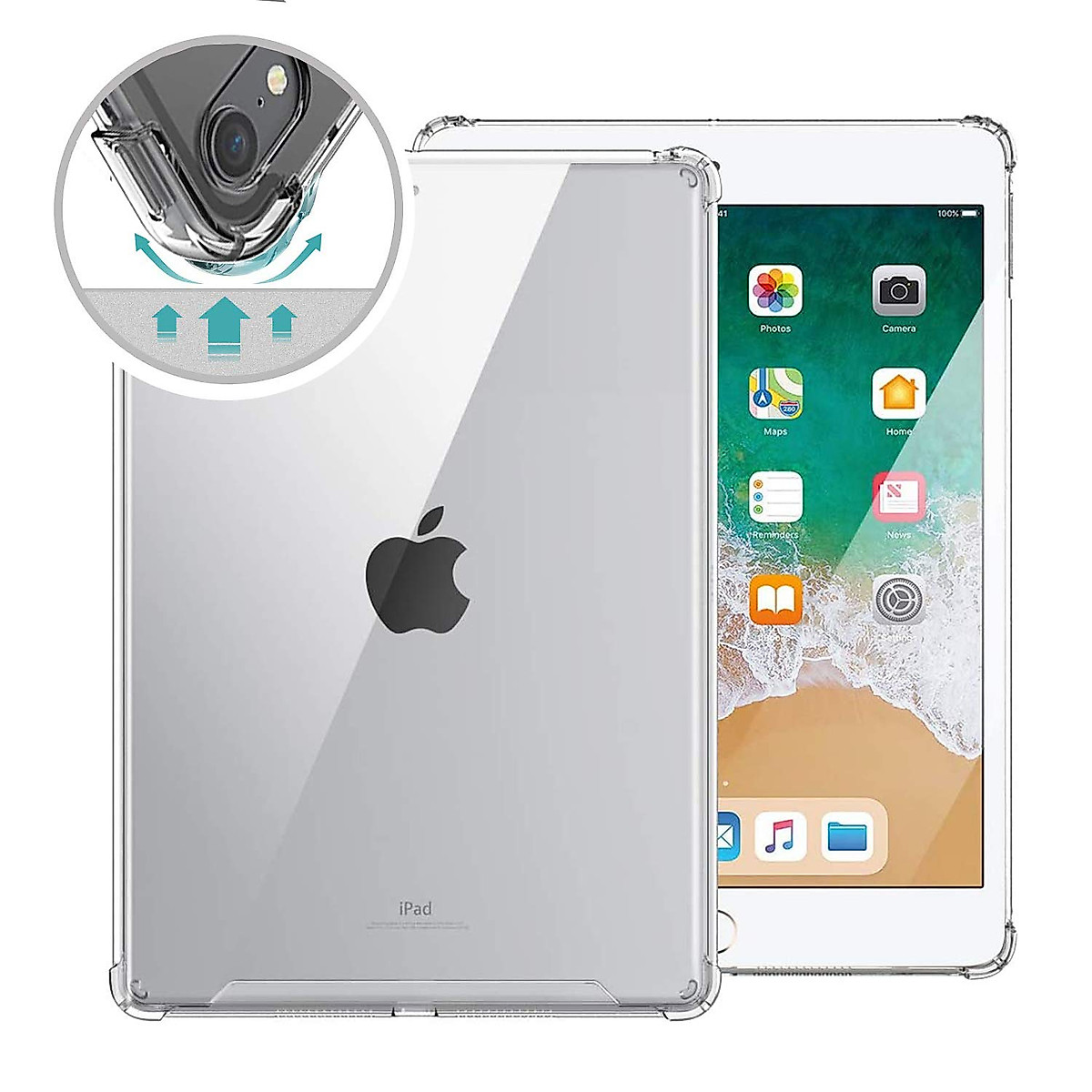 ORIbox Case for iPad 7th and iPad 8th and iPad 9th Gen [10.2 Inch] Clear,with 4 Corners Shockproof Protection, TPU Back Cover for iPad, Clear