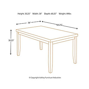 Signature Design by Ashley Lacey Traditional Faux Marble Dining Table, Medium Brown
