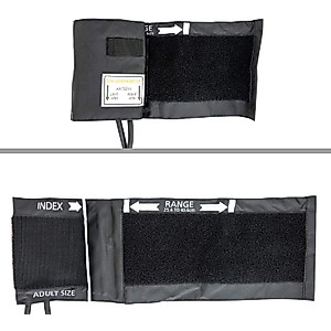 LINE2design Adult Blood Pressure Cuff - School Safety Deluxe Aneroid Sphygmomanometer with Cuff and Carrying Case Trauma Kits Black